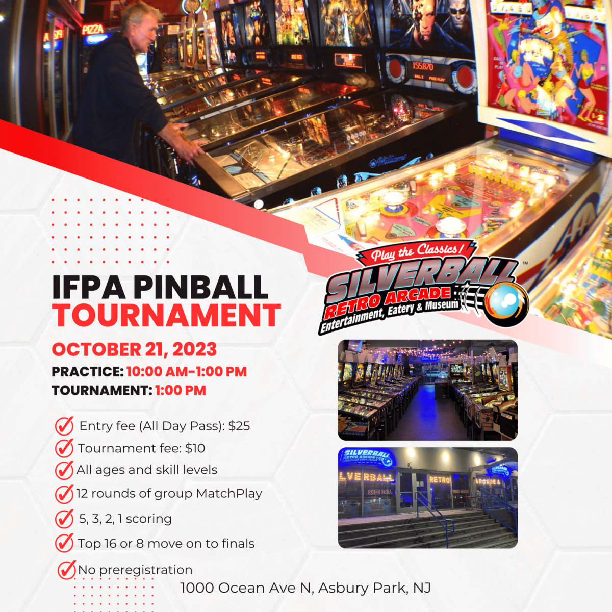 Pinball Tournament - Silverball Retro Arcade - Asbury Park